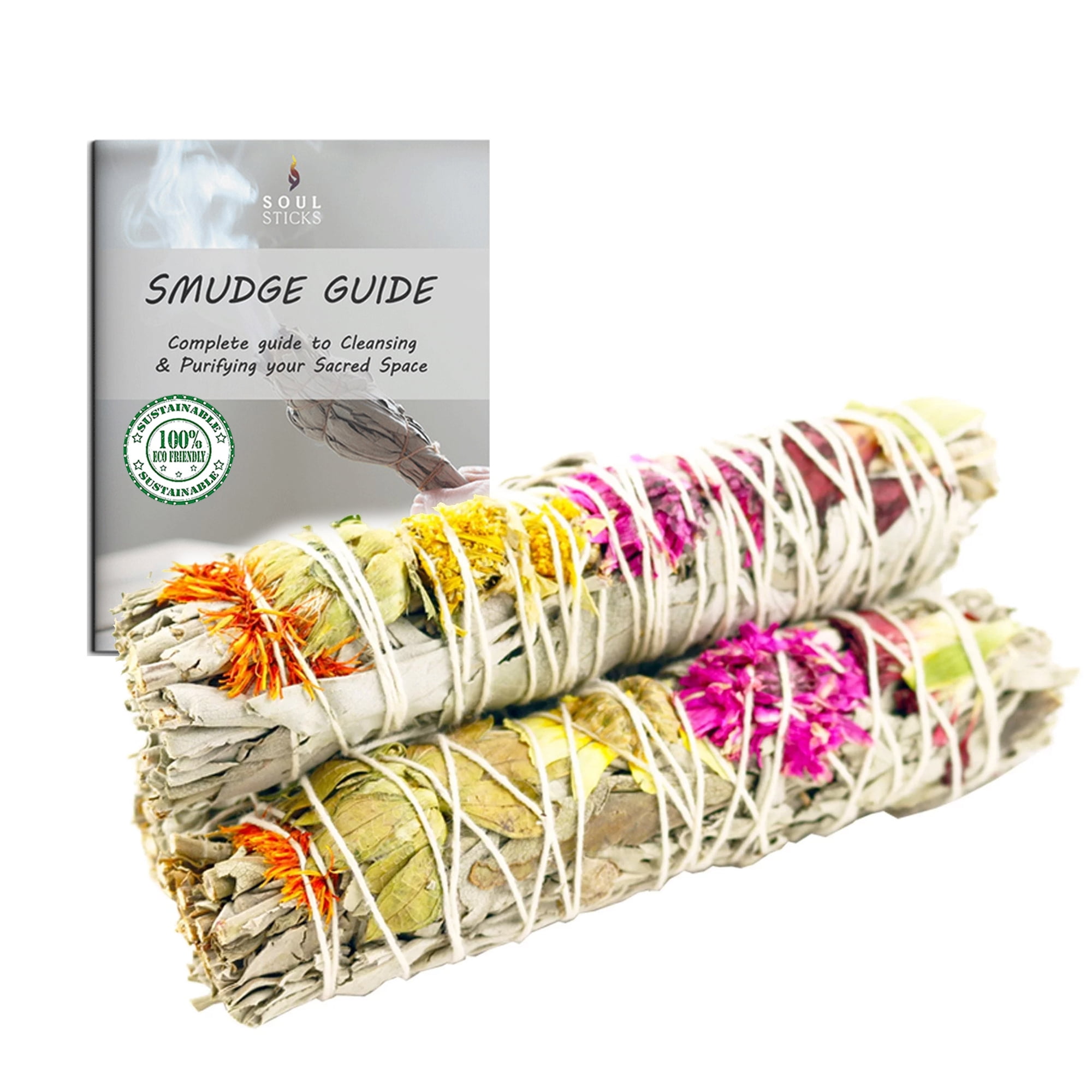 Soul Sticks 3 Pack Joy Sage 6" Smudge Stick Bundle with Guide for ...