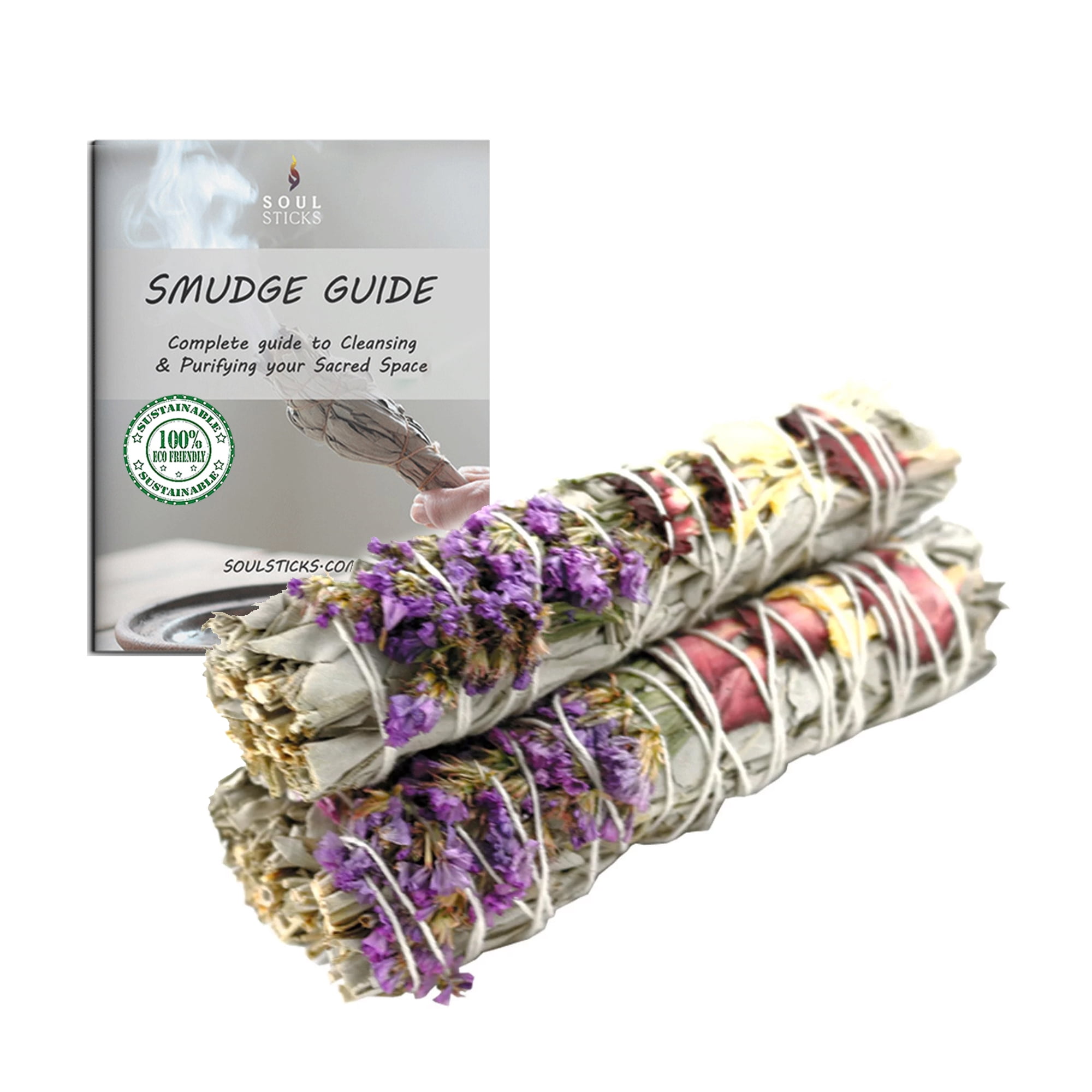 Soul Sticks 3 Pack Morning Glory Sage 6" Smudge Stick Bundle with Guide ...