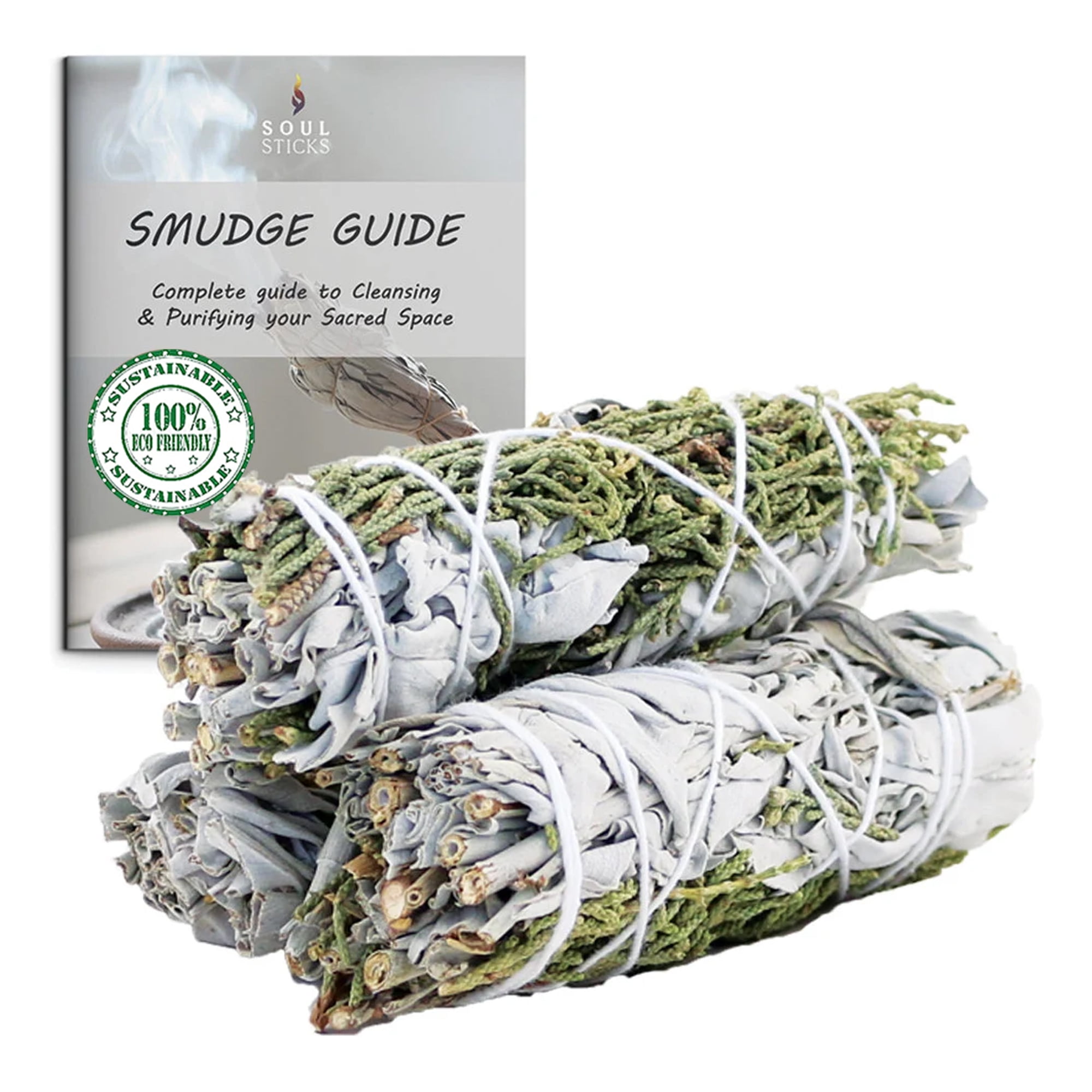 Soul Sticks 3 Pack White Sage & Juniper Smudge Sticks with Smudge Guide ...