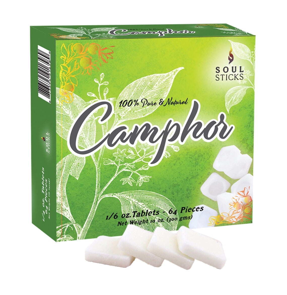 Soul Sticks Camphor Tablets, 300g, 16 Blocks, Odor Eliminator ...