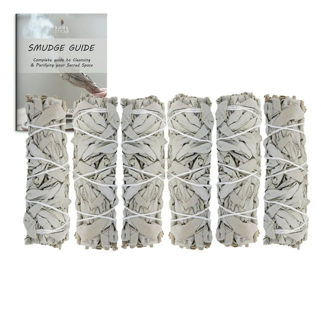 Soul Sticks 4 Inch, 6 Pack White Sage Smudge Sticks Bundles with Cleansing Guide - Walmart.com
