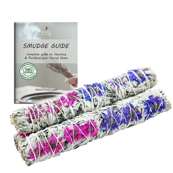 Soul Sticks Blissful 9" Smudge Stick Bundles with Guide for Cleansing ...
