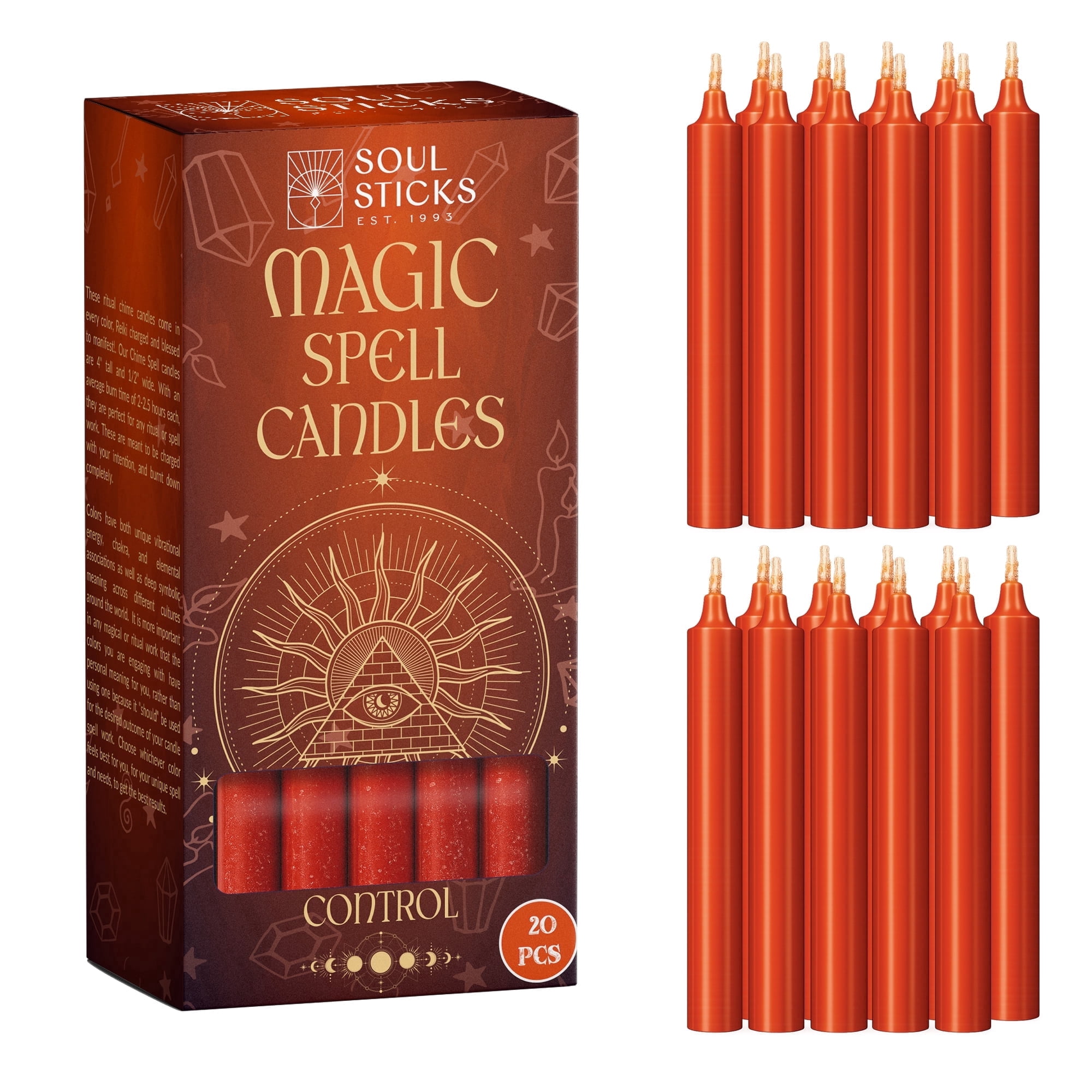 Soul Sticks Control 4" Magic Spell Chime Taper Premium Candles 20 pcs ...