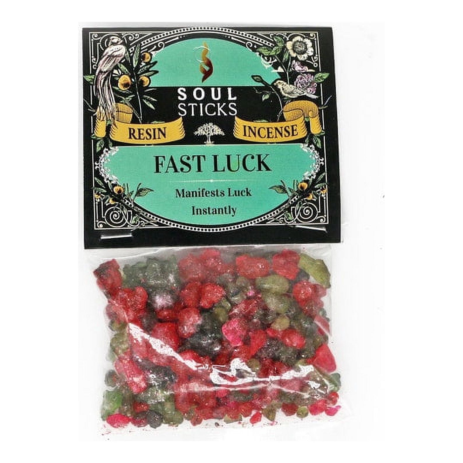 Soul Sticks Fast Luck Natural Resin Incense 1oz Pack Premium Plant ...