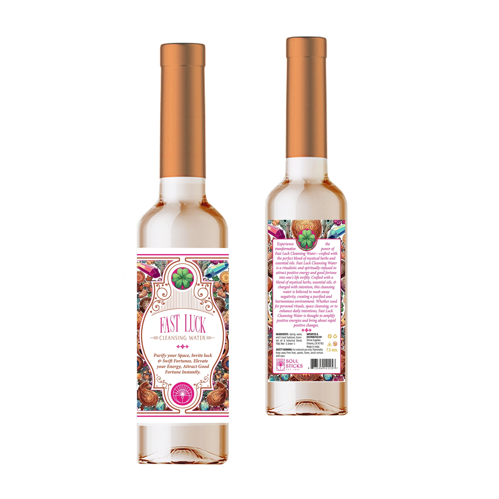 Soul Sticks Fast Luck Spiritual Cleansing Water 7.5 ounce Bottle For ...