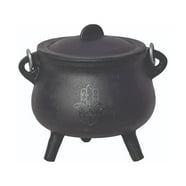 Triple Moon Cast Iron Cauldron With Lid and Handle, Witches Cauldron, Great For Use With ...