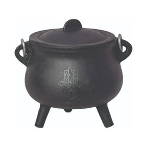 Triple Moon Cast Iron Cauldron With Lid and Handle, Witches Cauldron ...
