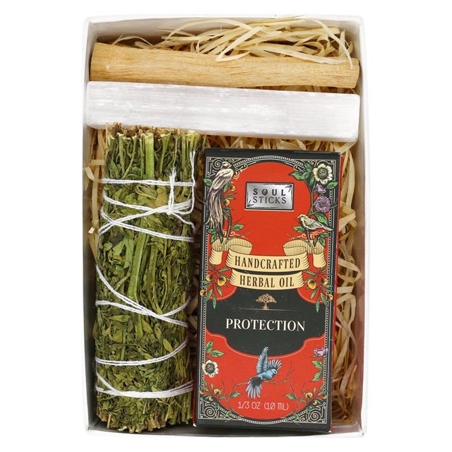 Soul Sticks Intention's Kit Protection Gift Set with Sage, Spell Herbal ...