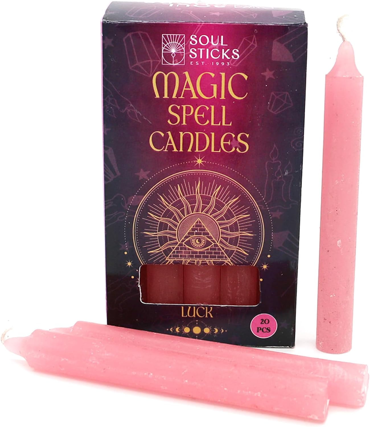 Soul Sticks Luck 4" Magic Spell Chime Taper Premium Candles 20 pcs for ...