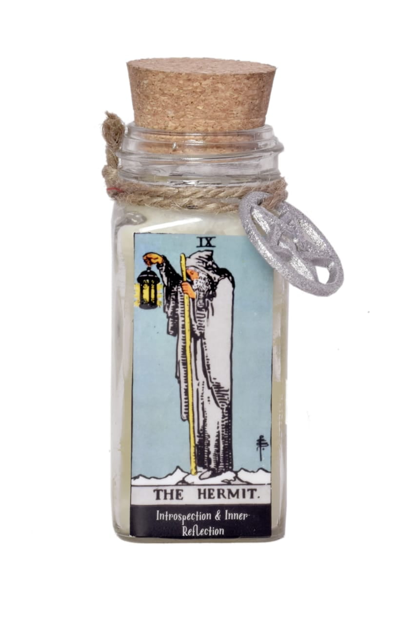 Soul Sticks The Hermit Tarot Card Candle Jar 6oz with Charm and Cork ...