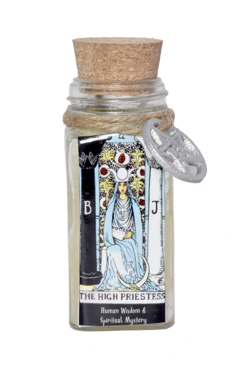 Soul Sticks The High Priestess Tarot Card Candle Jar 6oz with Charm and ...