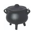 Soul Sticks Triple Moon 6" Cast Iron Cauldron with Carry Handle and Lid for Spells Smudging ...