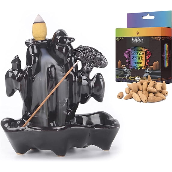 Soul Sticks Zen Forest Backflow Cone Burner and 7 Chakras Back flow ...