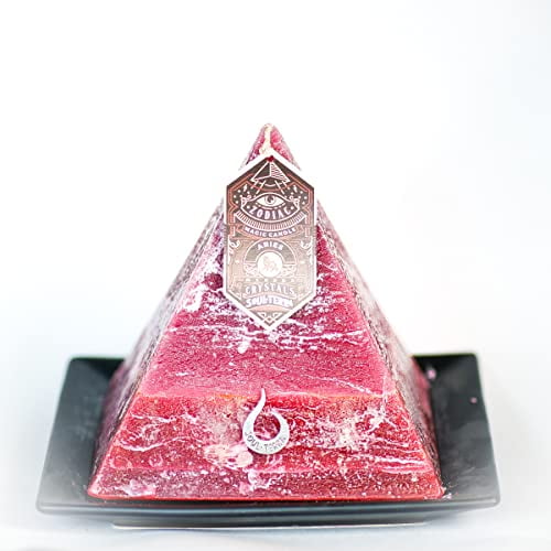 Soul-Terra-Aries Zodiac Mystery Crystal Pyramid Candle-Real Crystals ...