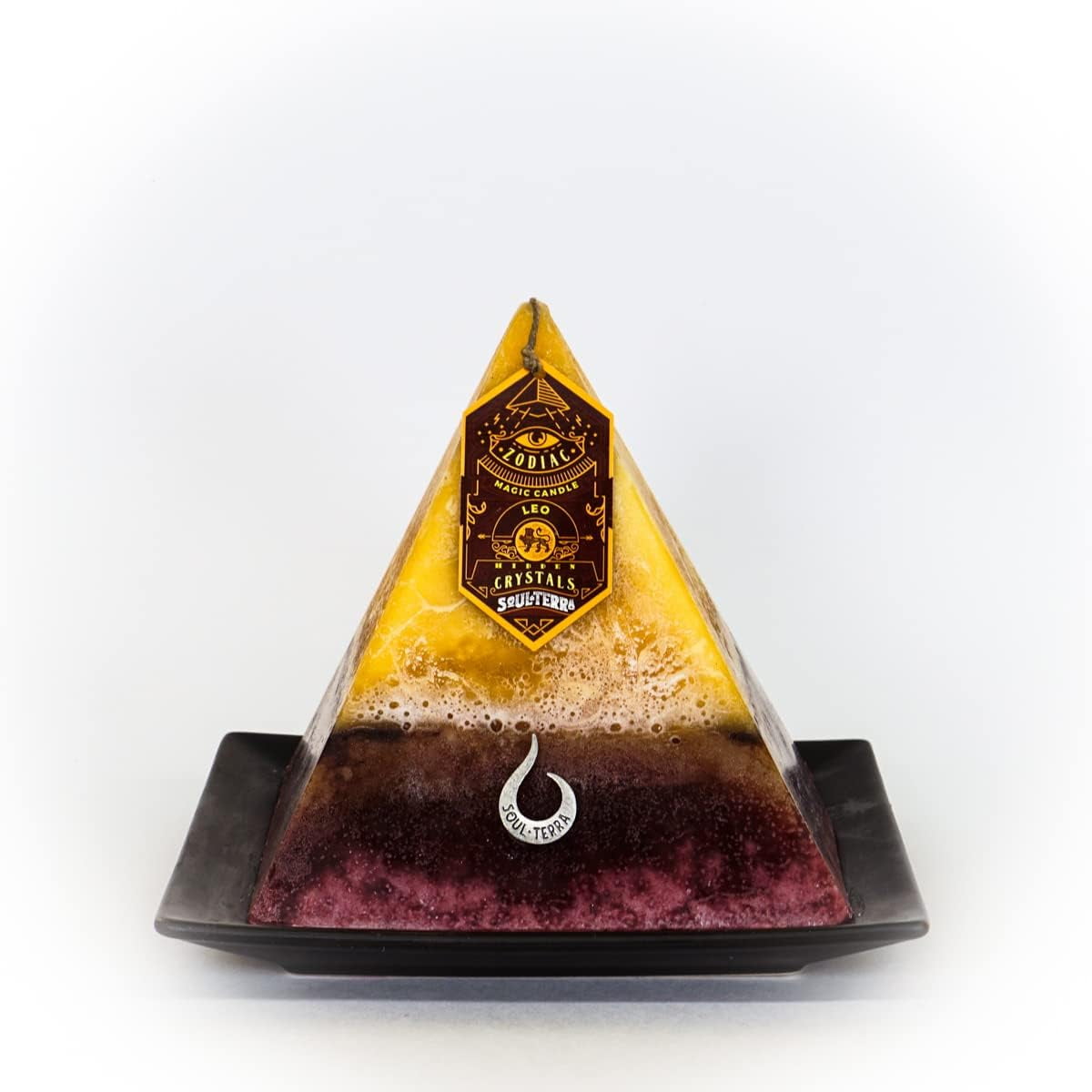 Soul-Terra Leo Zodiac Mystery Crystal Pyramid Candle-Real Crystals ...