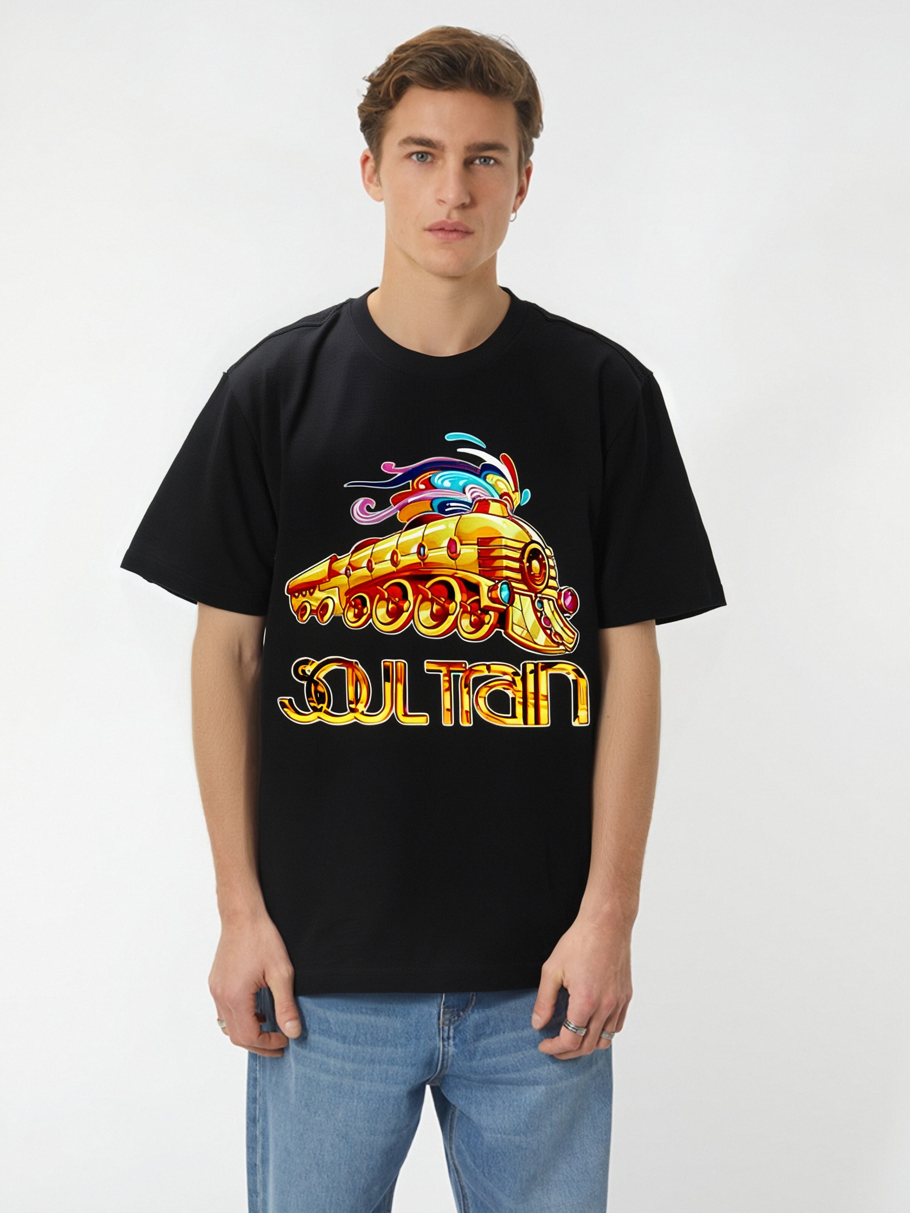 Soul Train T-shirt, men's new short-sleeved T-shirt Tee For Adult, Men ...