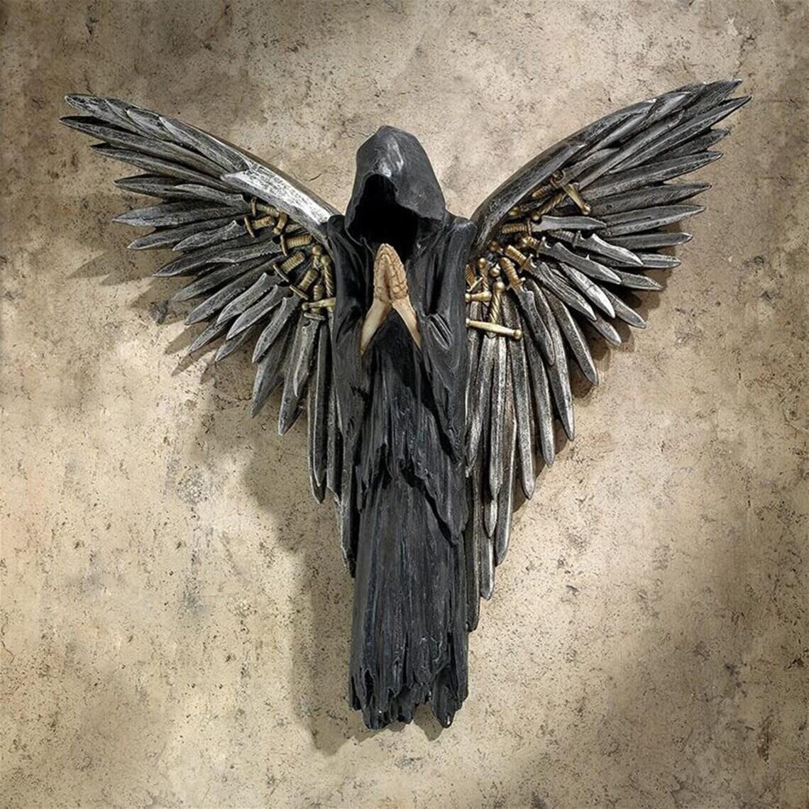 Soul Warrior Sculpture Wall Decor,Halloween 3D Ghost Statue Wall Art ...