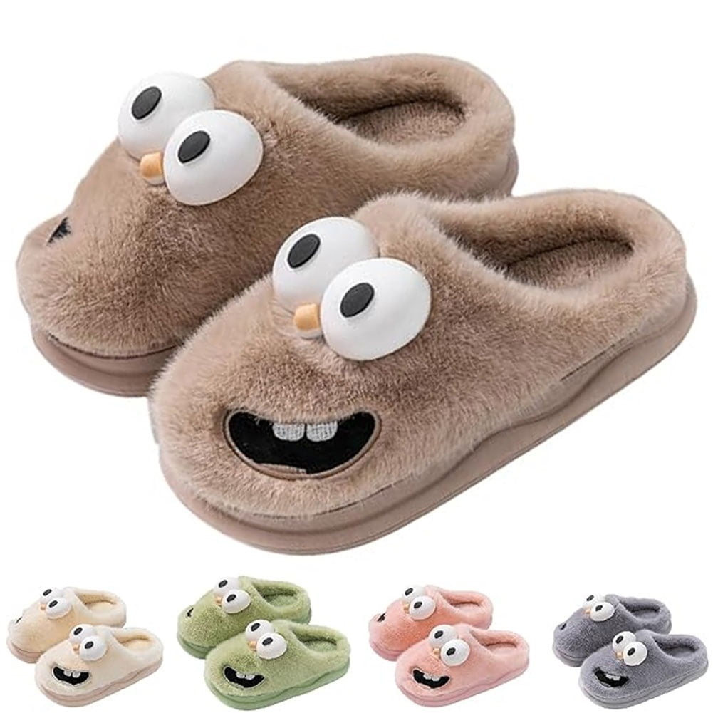 Soul mate Slides, Kissing Slippers for Couples 3D Big Eye Dog Tongue ...