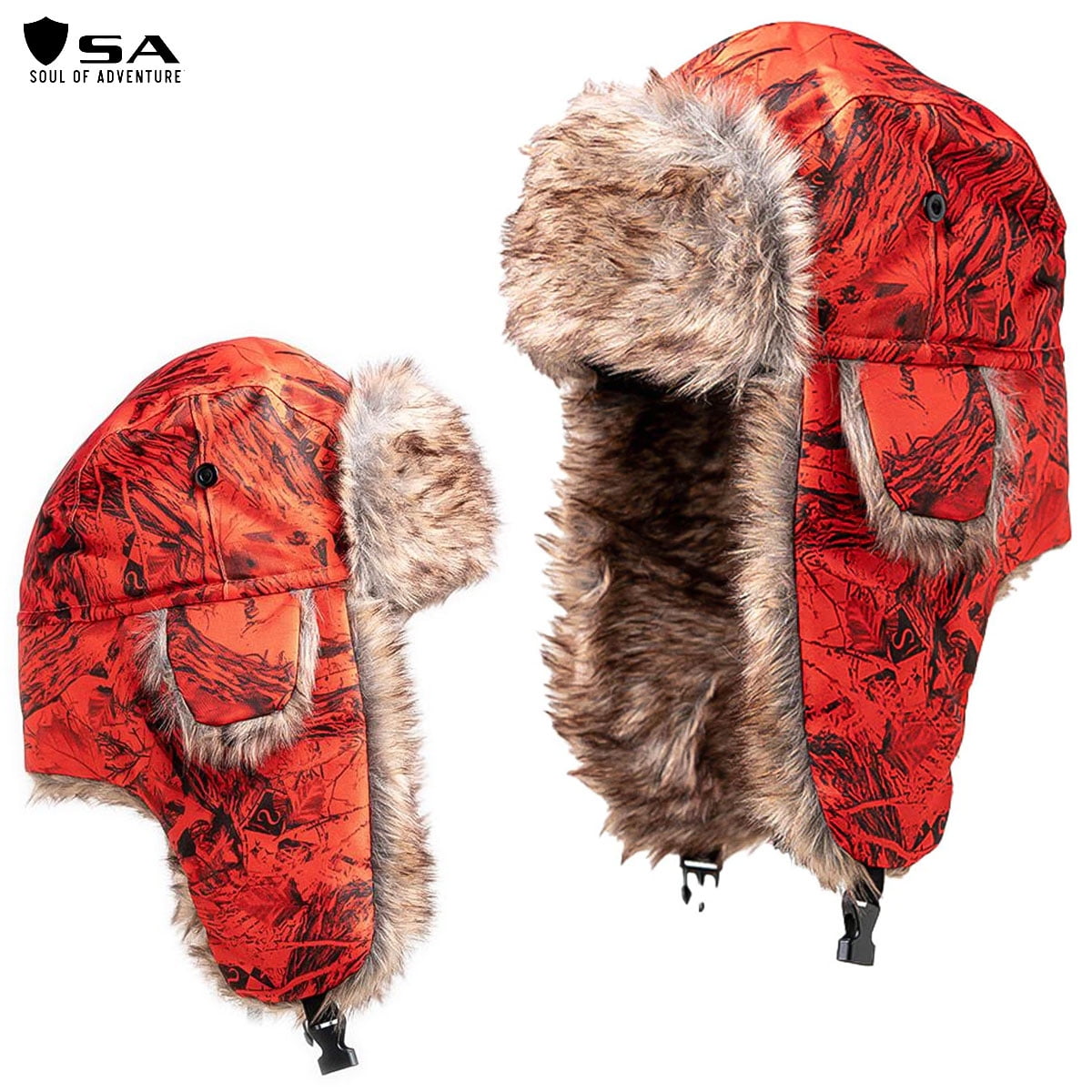 Soul of Adventure Forest Camo Trapper Hat- High Vis Orange - Walmart.com