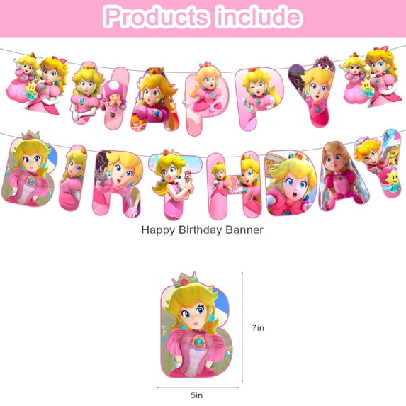 Soul's Princess Peach Party Supplies,Birthday Party Decorations for ...