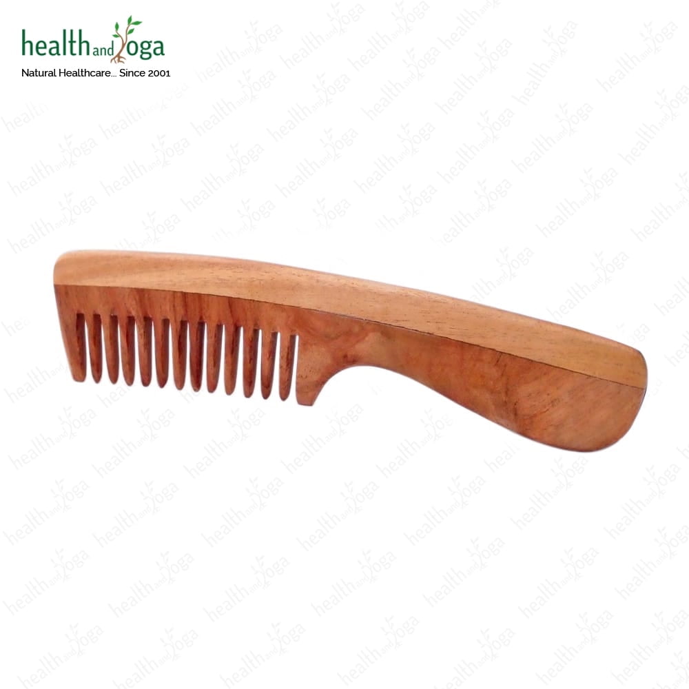 SoulGenie PureTress Handcrafted Neem Wood Comb - 7 inch Wide Tooth Comb ...