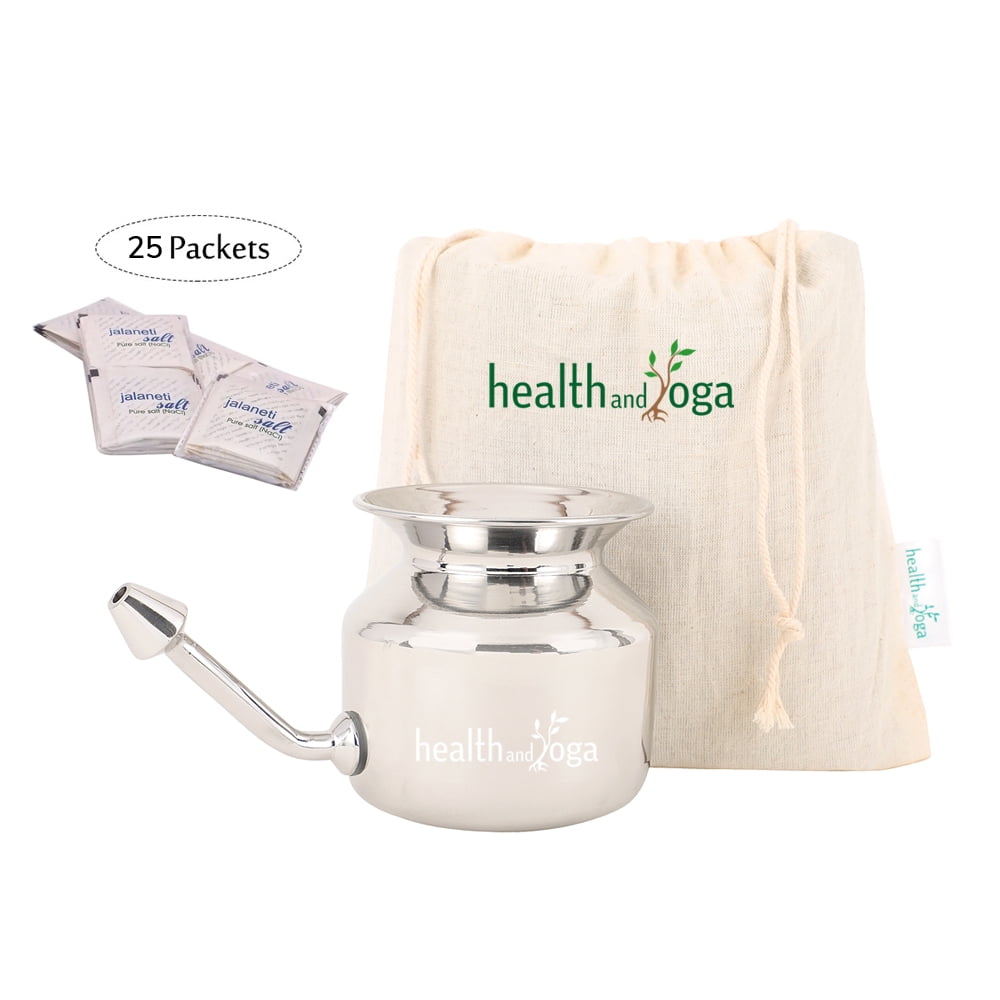 SoulGenie SteloKleen Stainless Steel Neti Pot - Nasal Irrigator - Salt ...