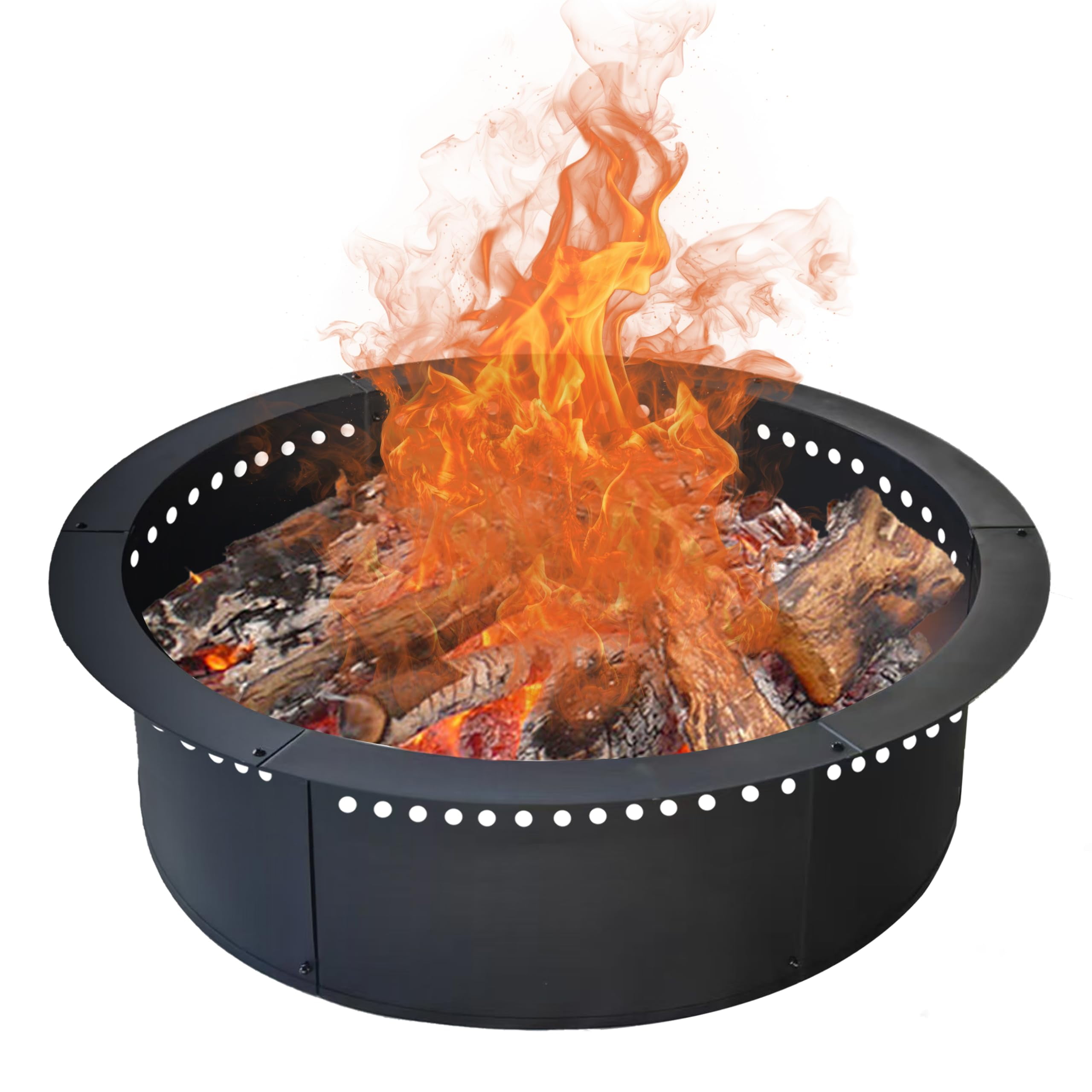 SoulMate Outdoor 48-Inch Outer/42-Inch Inner Fire Pit Ring Smokeless ...