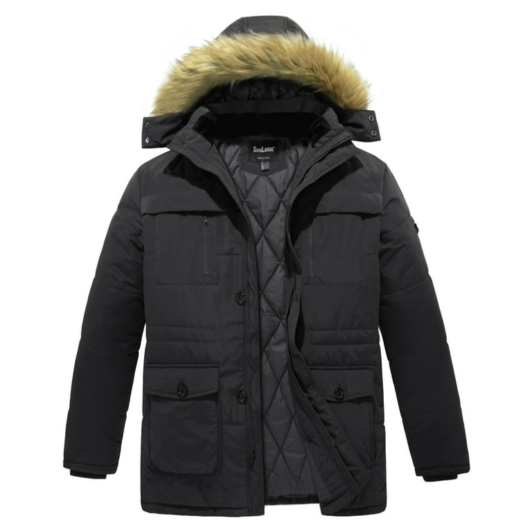 Soularge Men's Big and Tall Winter Coat Warm Puffer Jacket Soularge Men's Big and Tall Winter Coat Warm Puffer Jacket
