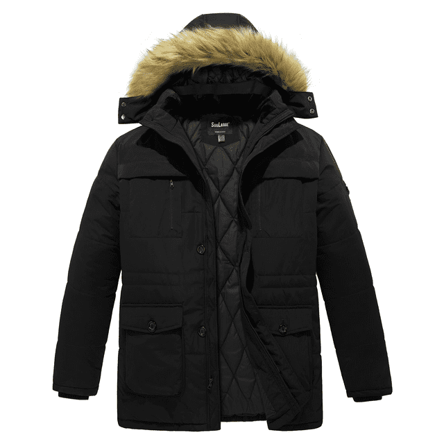 Soularge Heavyweight Men's Big and Tall Winter Jacket, Water Resistant ...