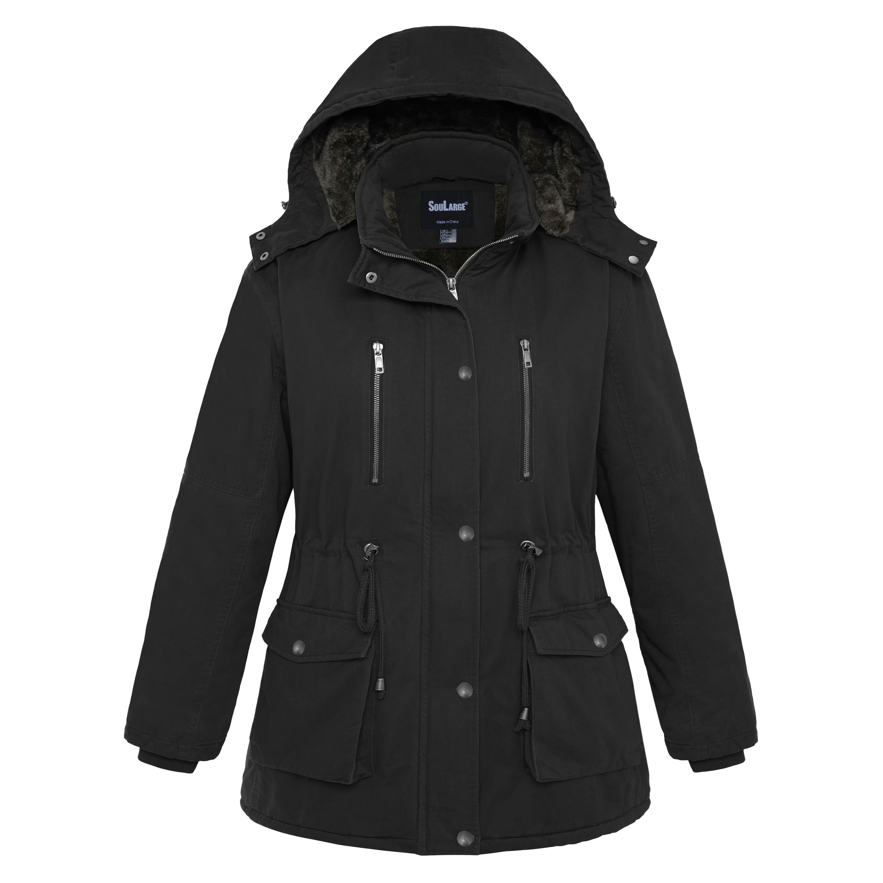 Soularge Women's Plus Size Winter Jacket Waterproof Winter Coat Quilted ...