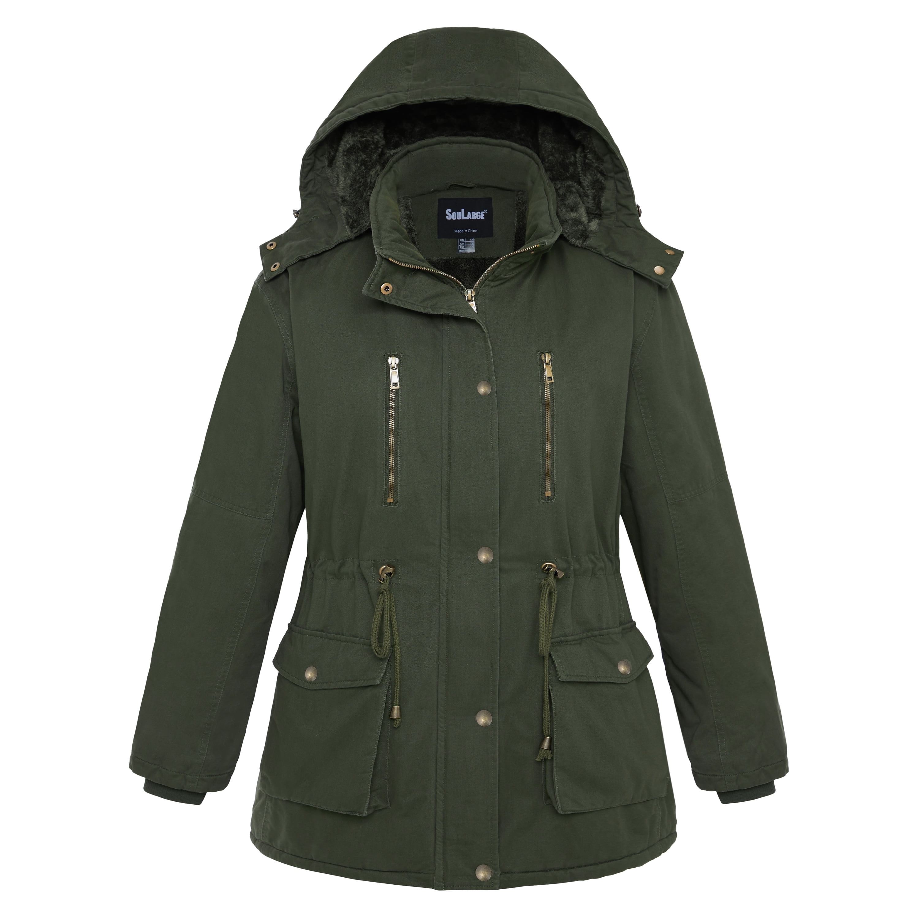 Soularge Women's Plus Size Puffer Jacket Quilted Winter Coat Thicken ...