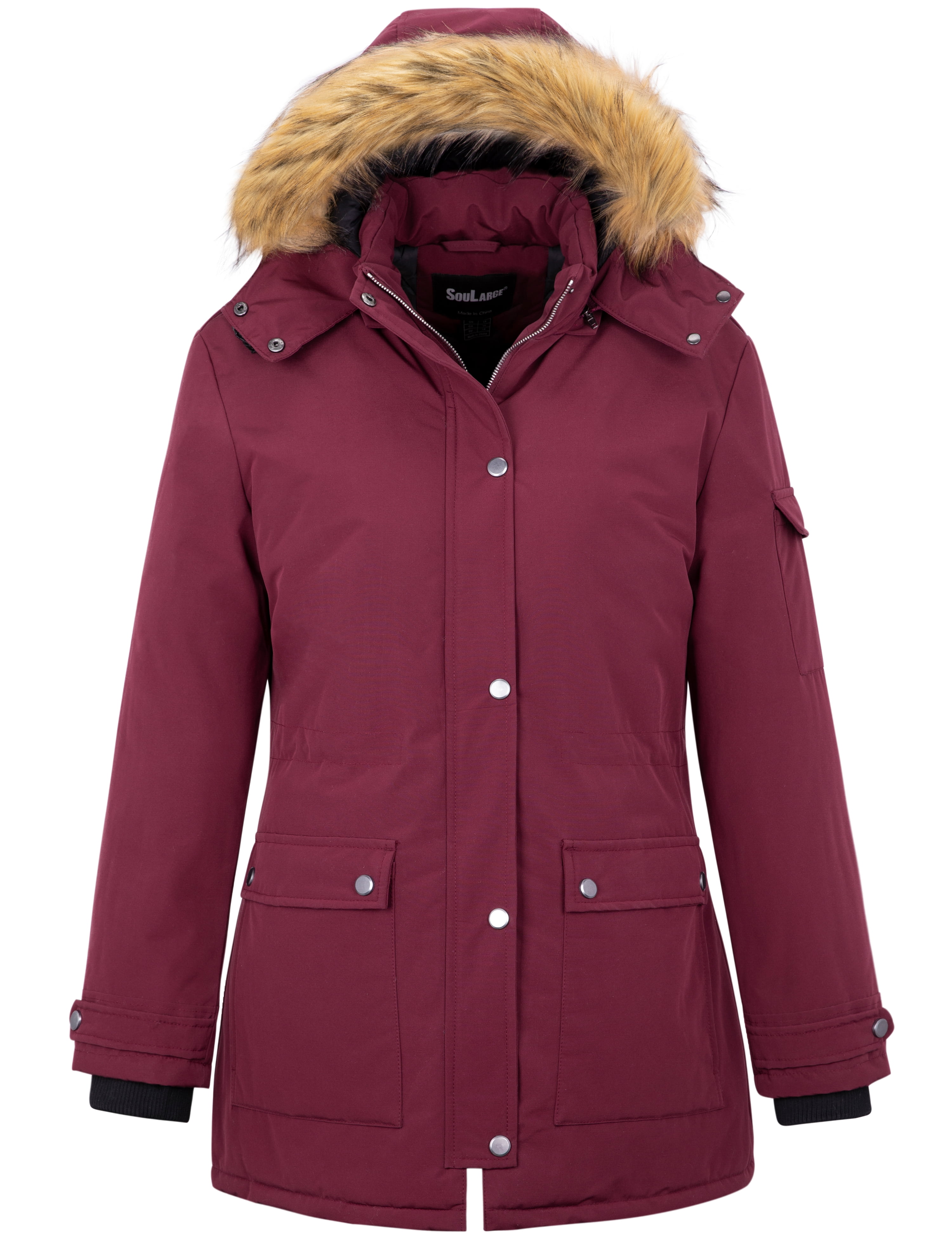 Soularge Women's Plus Size Winter Parka, Waterproof, Thicken Puffer ...