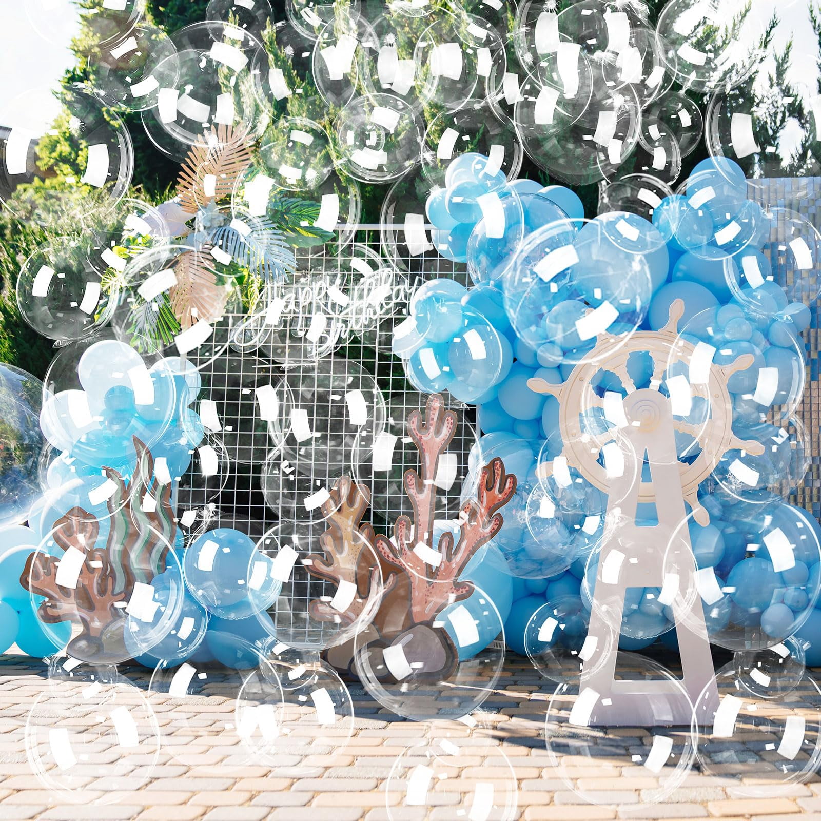 Soulchen 150 PcsTRDN Under The Sea Party Decorations Clear Bubble ...