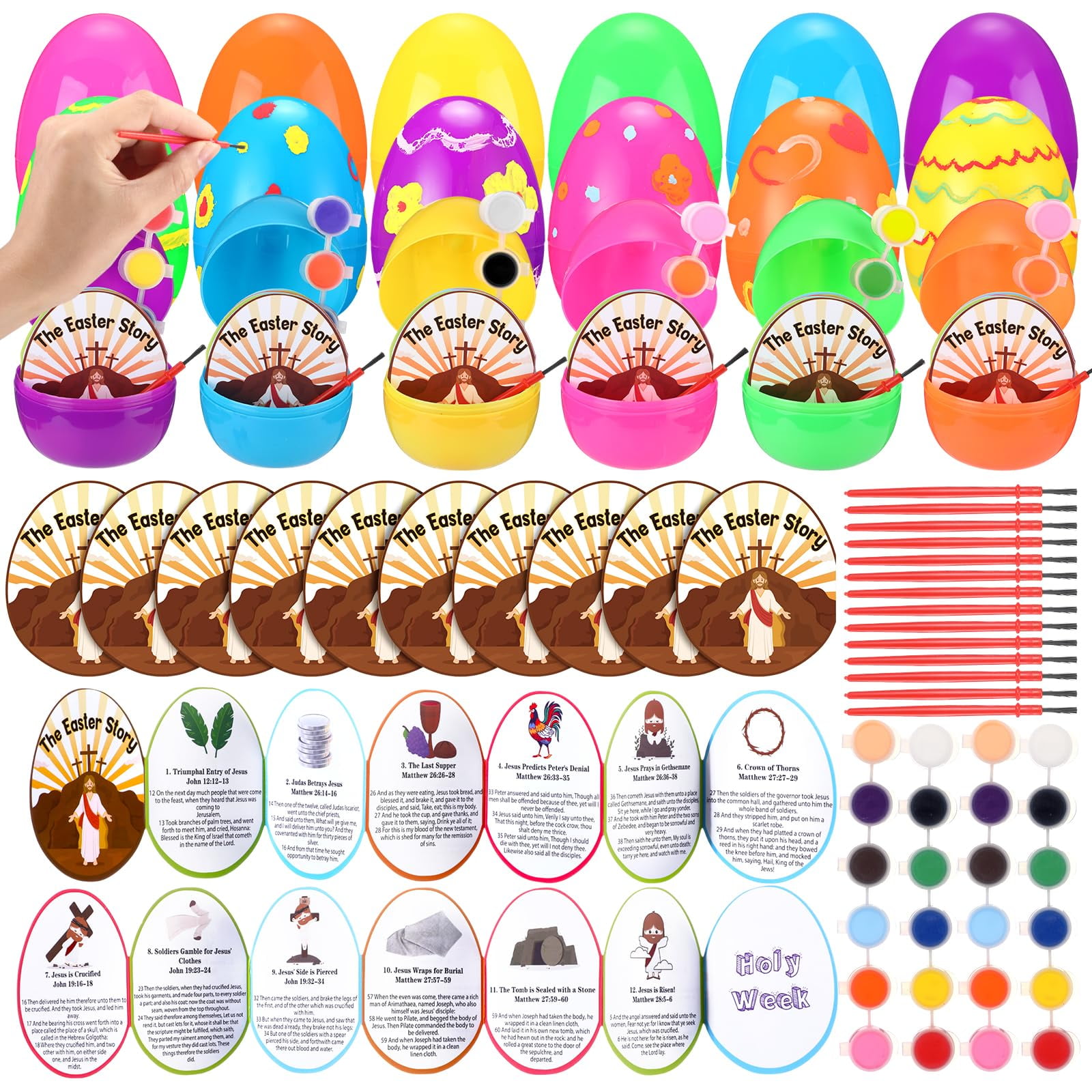 Soulchen 24 Set Resurrection Easter Story Eggs with Religious Easter ...