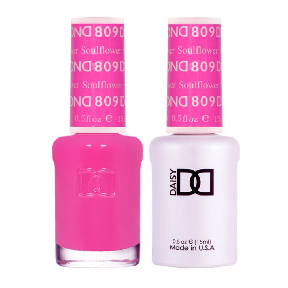 Daisy DND Soulflower #809 Gel Nail Polish and Matching Lacquer, Long ...