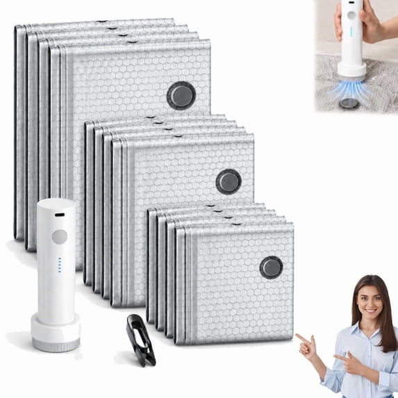 Soulin Vacuum Bags, Soulin Max Compression Kit with Portable USB C Pump ...