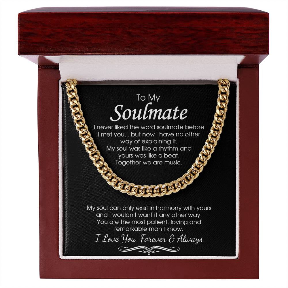 To My Soulmate Cuban Chain Necklace, Romantic Gifts For Him, Valentine Gift For Boyfriend ...