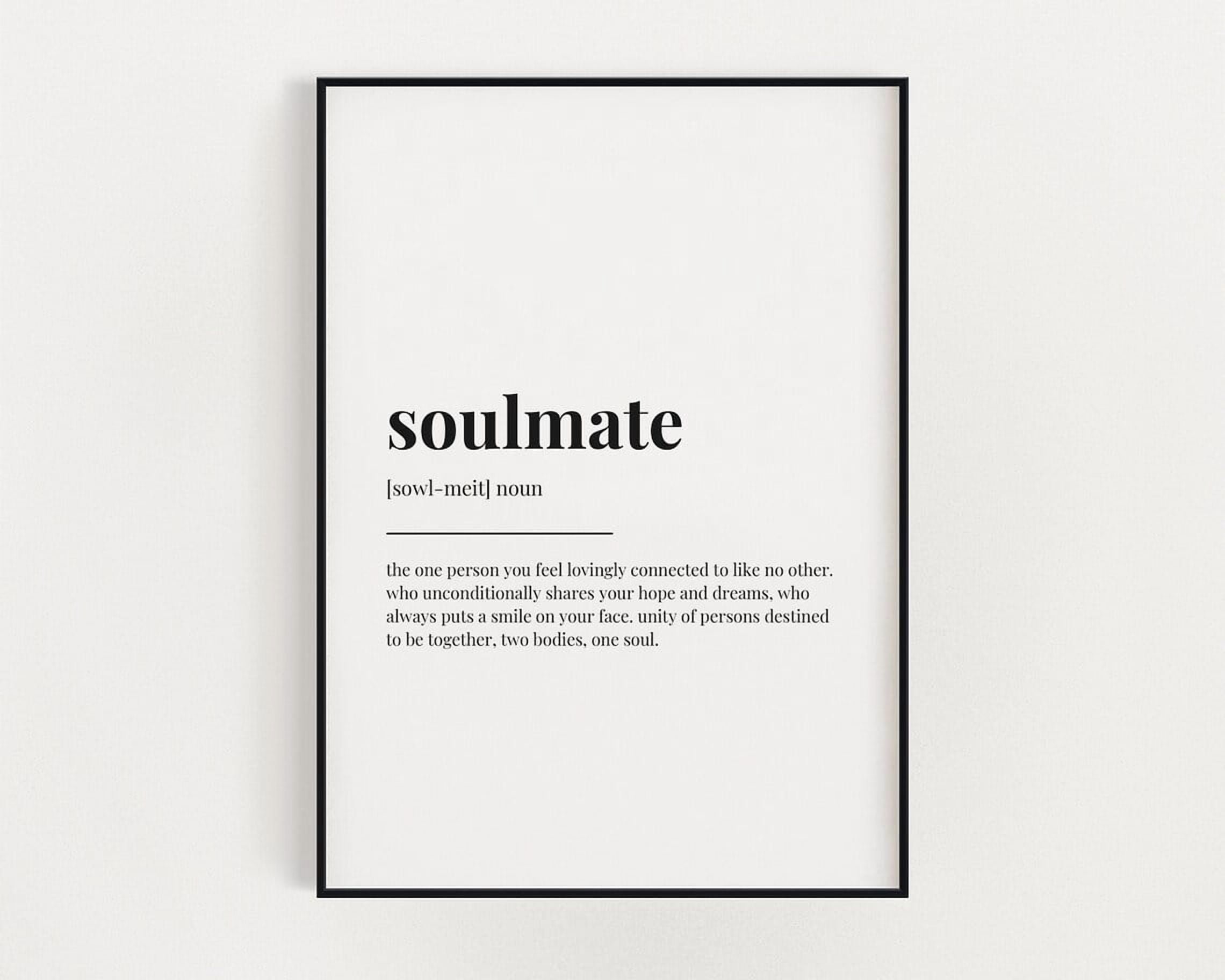 Soulmate Definition Print, Wall Art, Definition Print, Wall Art Home ...