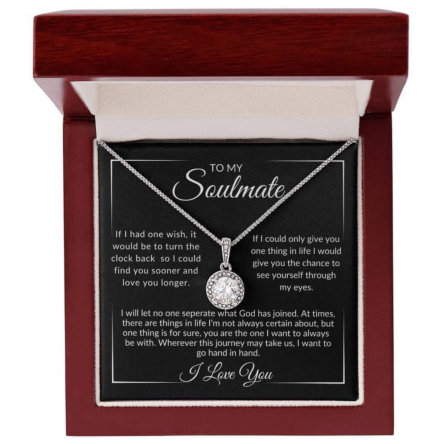 Soulmate | Mat 19:6 One Wish Eternal Hope Necklace Luxury Box - Walmart.com