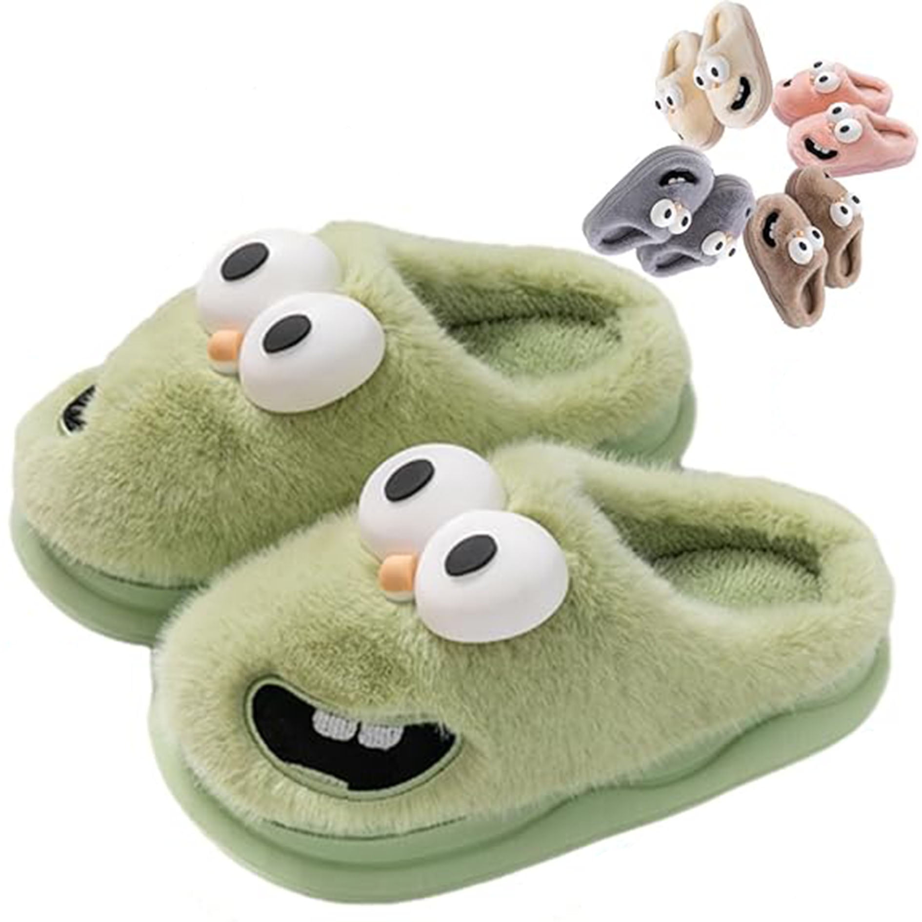 Soulmate Slippers Tongue Out, 3d Big Eye Dog Fun Cartoon Package Head ...