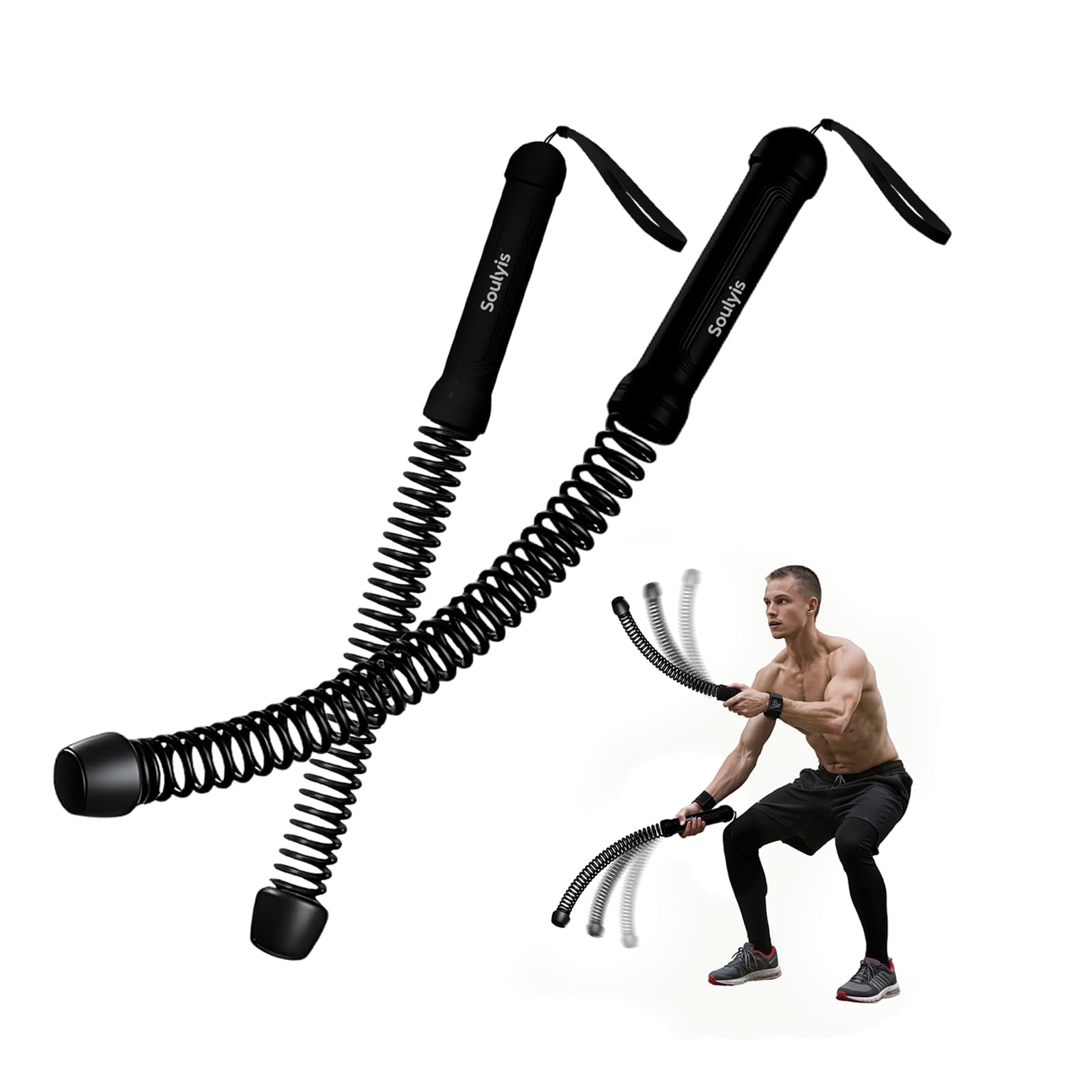 Soulyis Cordless Battle Ropes for Home Gym - CordlessTraining Rope ...