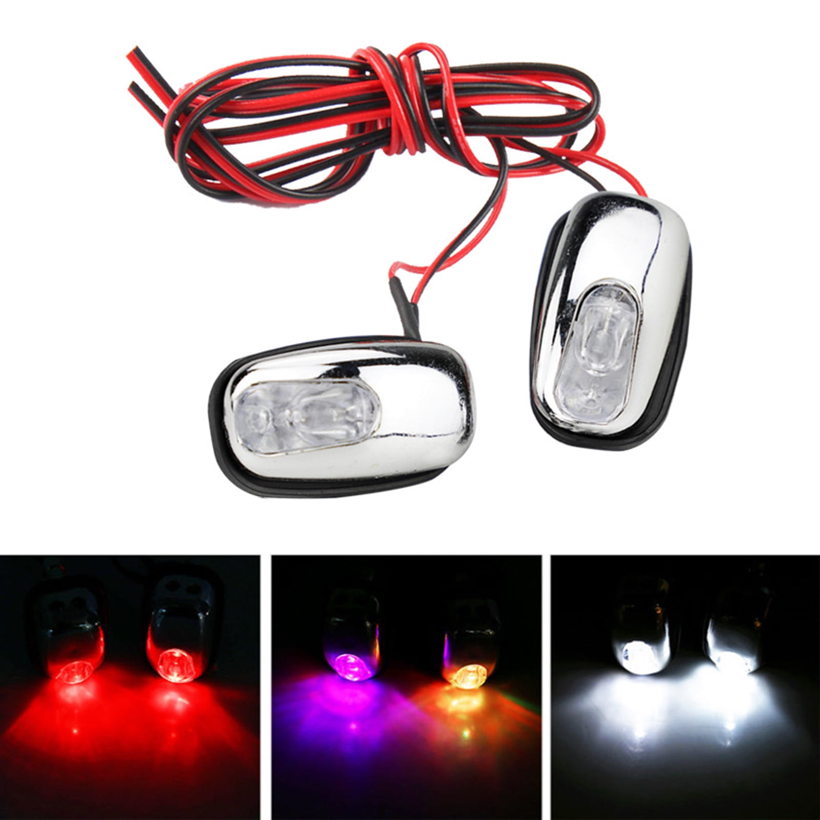 Soumake 1 Pair Auto LED Light Windshield Windscreen Jet Spray Nozzle ...