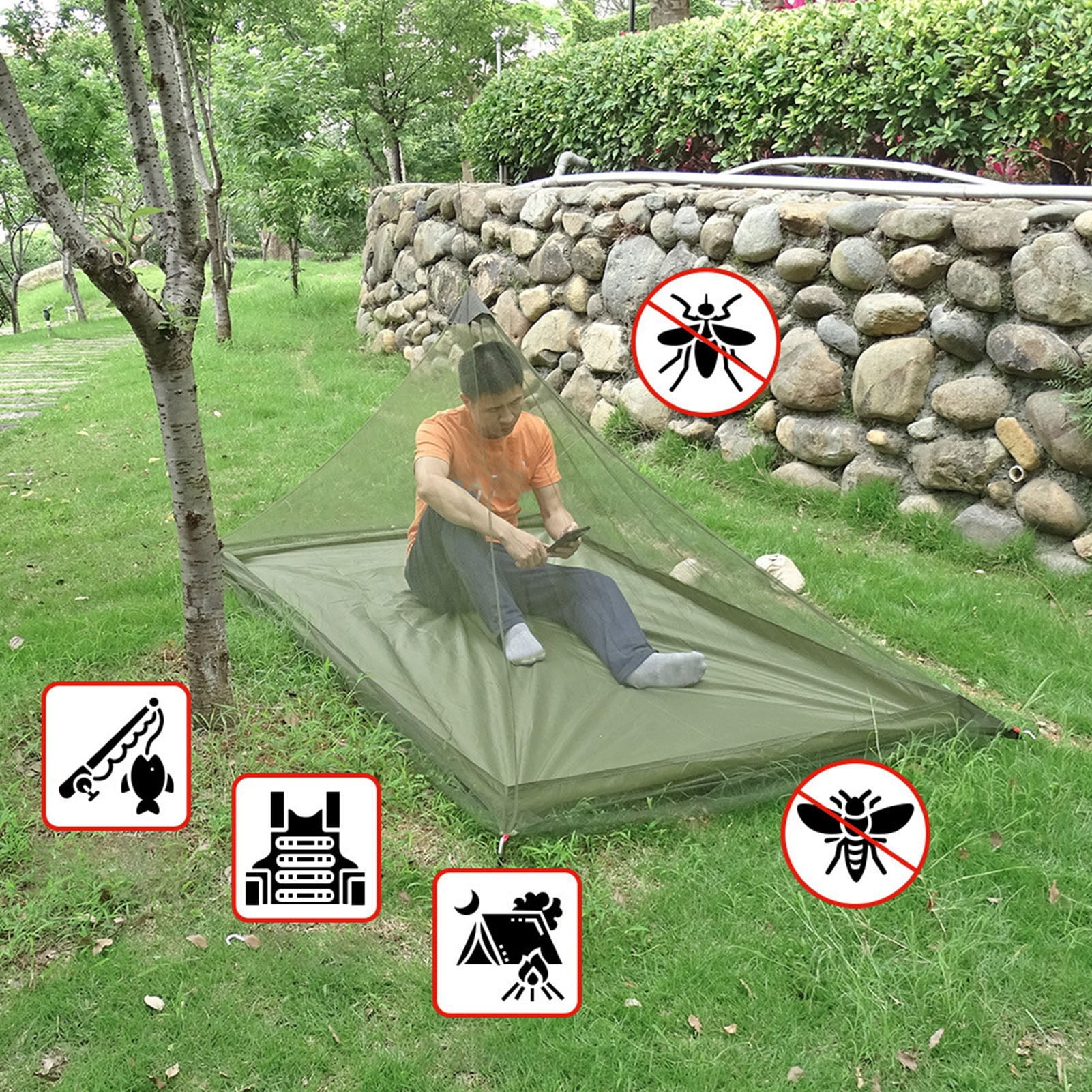 Soumake 1 Set Mesh Net with Bathtub Floor 3D Picnic Mat Burst Resistant ...