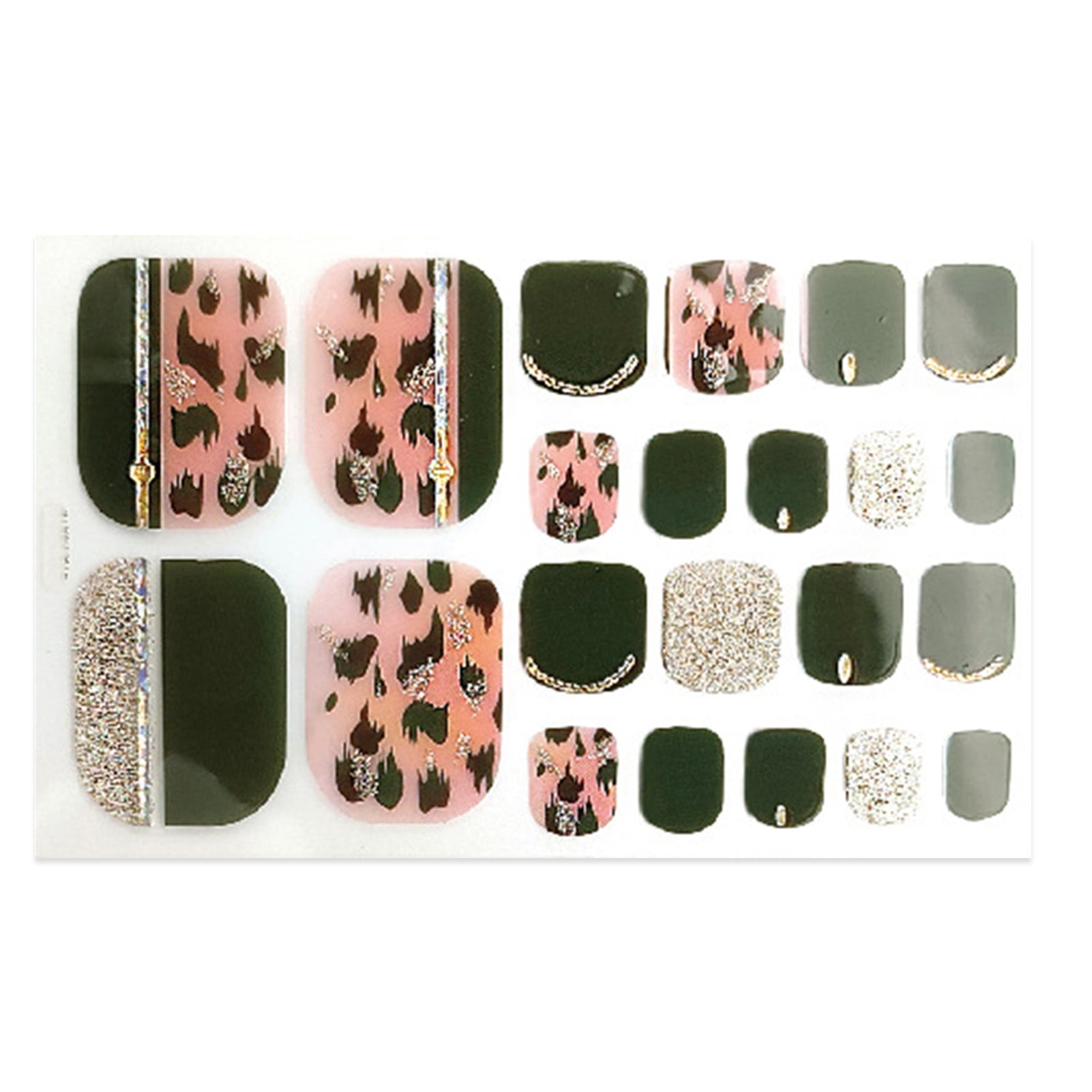 Soumake 1 Set Toe Nail Stickers Waterproof Self-Adhersive Nail Art ...