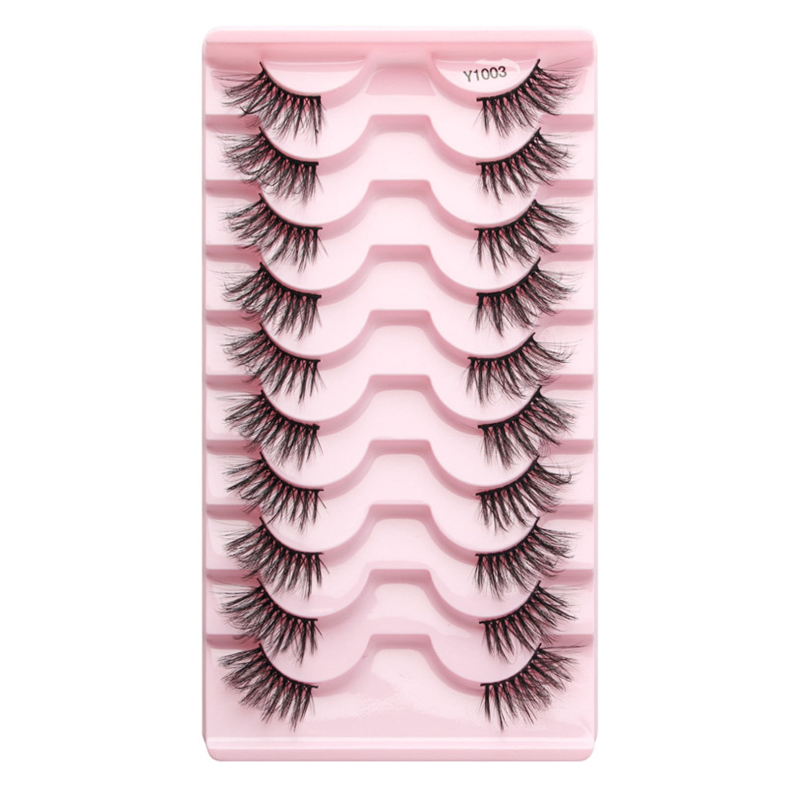 Soumake 10-Pair Half Fake Lashes – Natural Curl, Wispy, Thick 3D Effect ...