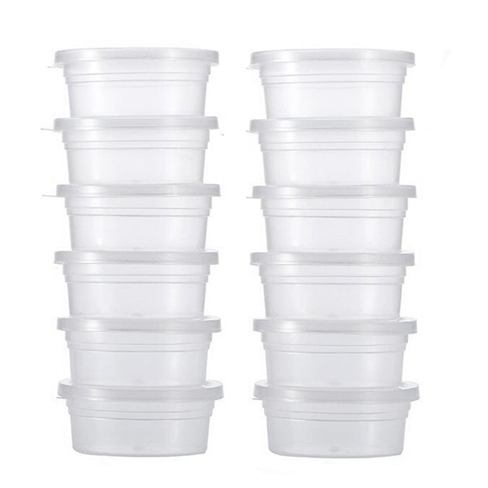 Soumake 12Pcs Clear Slime Storage Round Plastic Box Container Foam Ball ...