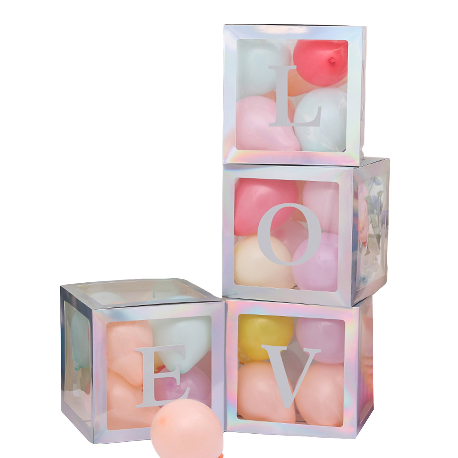 Soumake 4 Pcs Balloon Box DIY Assembly Transparent Paper Box Balloon ...