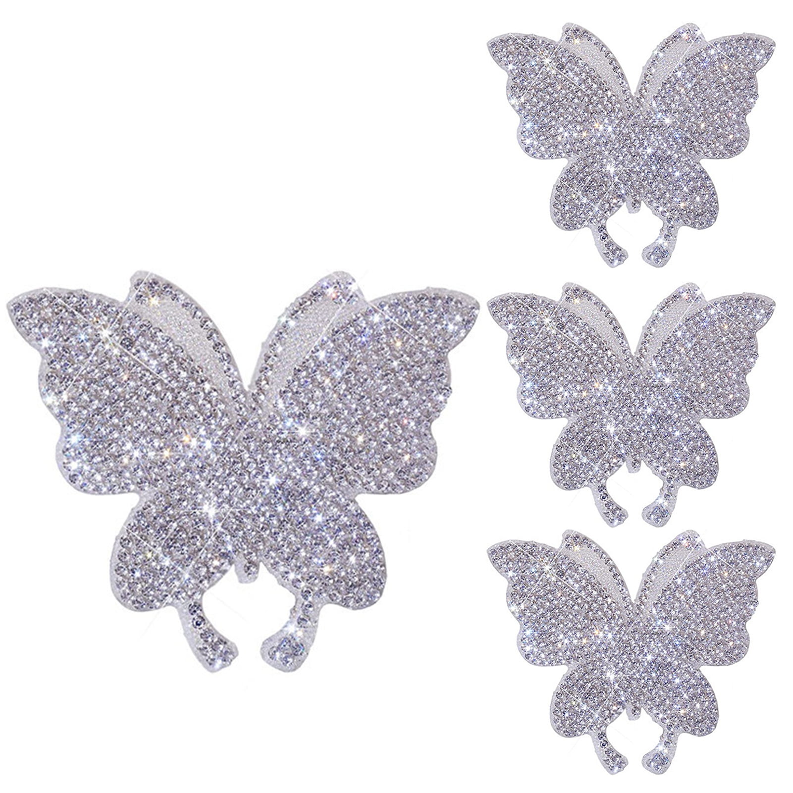 Soumake 4Pcs Butterfly Car Stickers Sparkling Rhinestone Self-adhesive ...