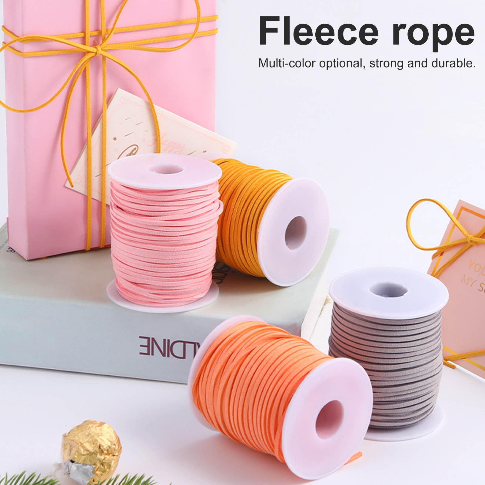 Soumake 50 Yard Raffia Ribbon Soft Suede Texture Solid Color Anti-break ...