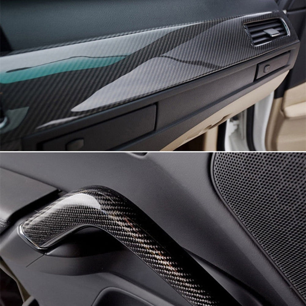 Soumake 5D Ultra Shiny Glossy Black Carbon Fiber PVC Waterproof Car ...